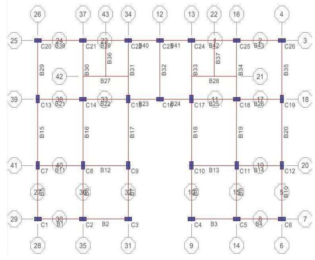 Plan of framed structure