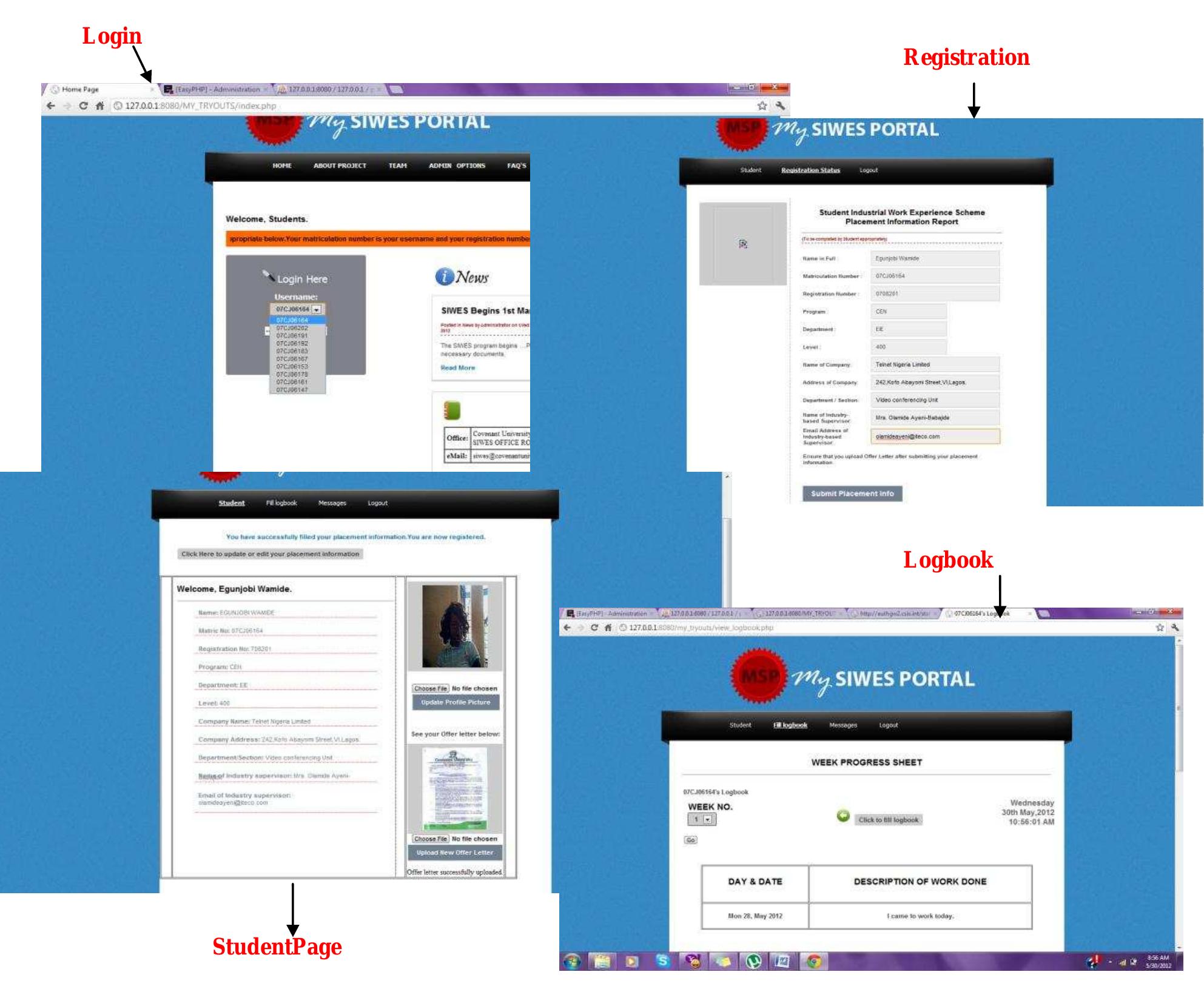 Figure 7 - from Development of e-SIWES Portal: A Web based