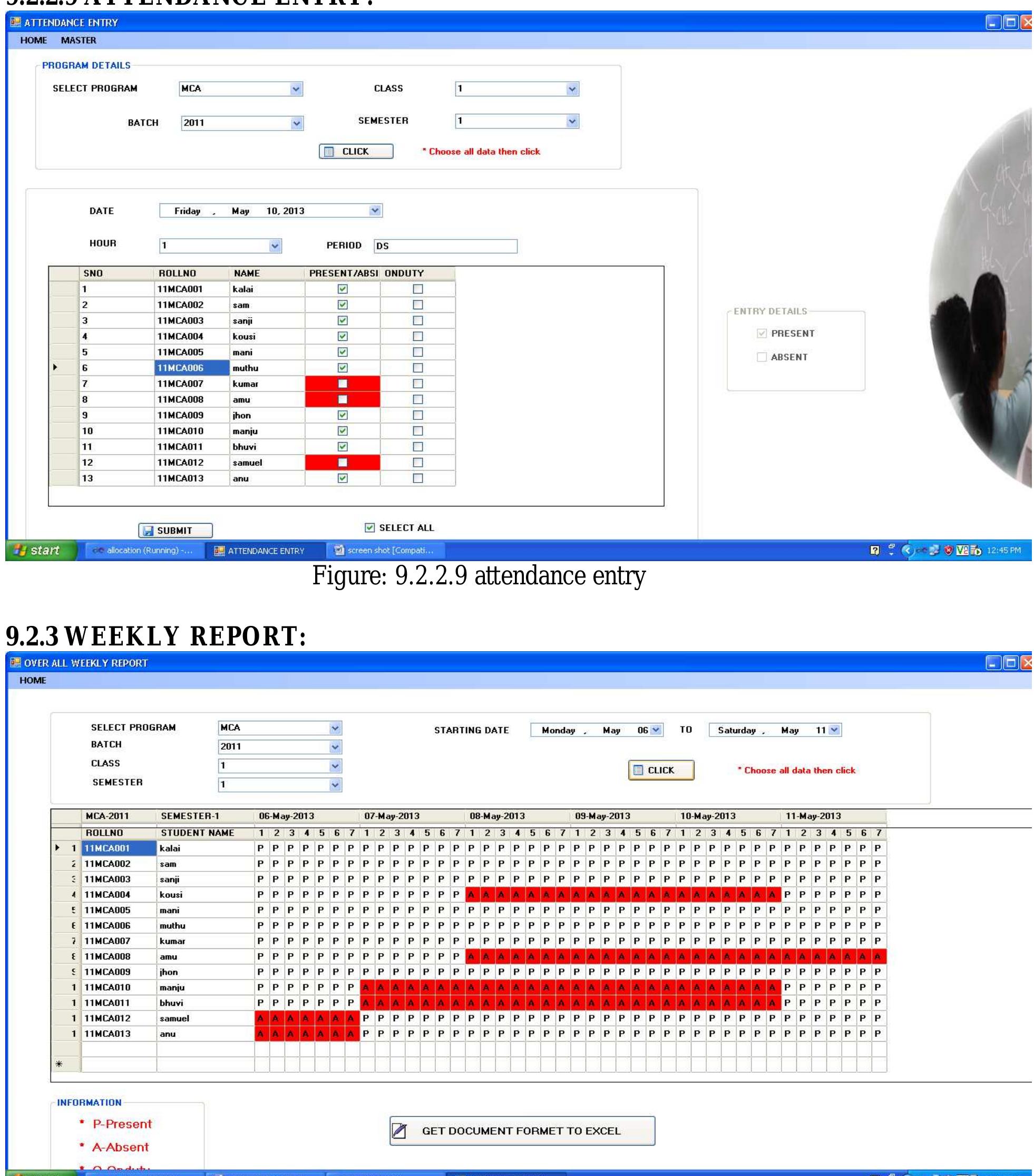 Figure 18 - STUDENTS ATTENDANCE MANAGEMENT SYSTEM MINI