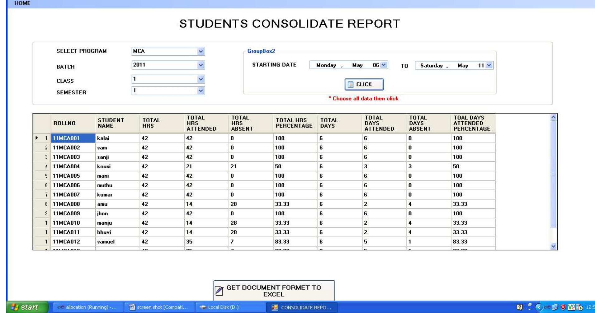 9.2.4 consolidate report details