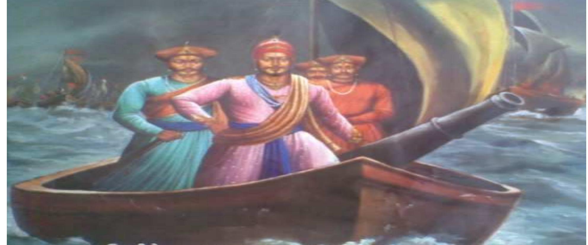 Shivaji on an assault-a painting depiction with his navy