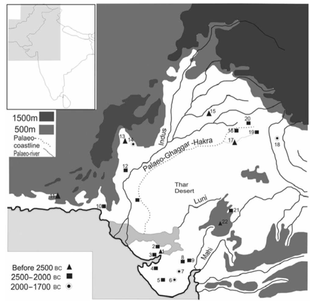 Map of the northwestern part of the indian subcontinent