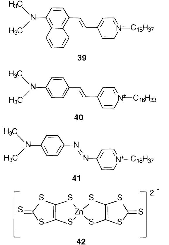 42 is the counter ion of two molecule each of dye 39, 40 and
