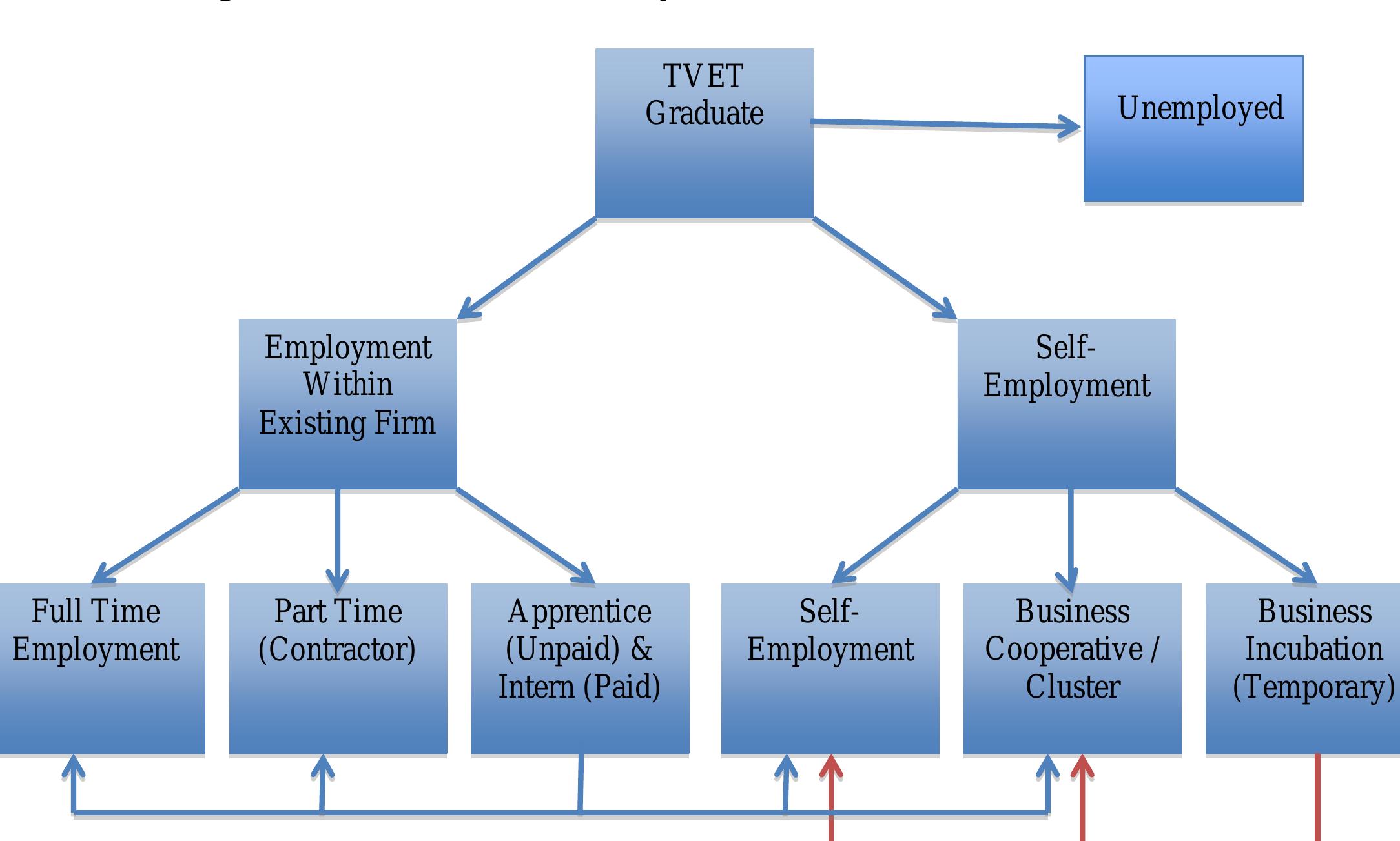 The tvet graduate pathways chart illustrates the possible