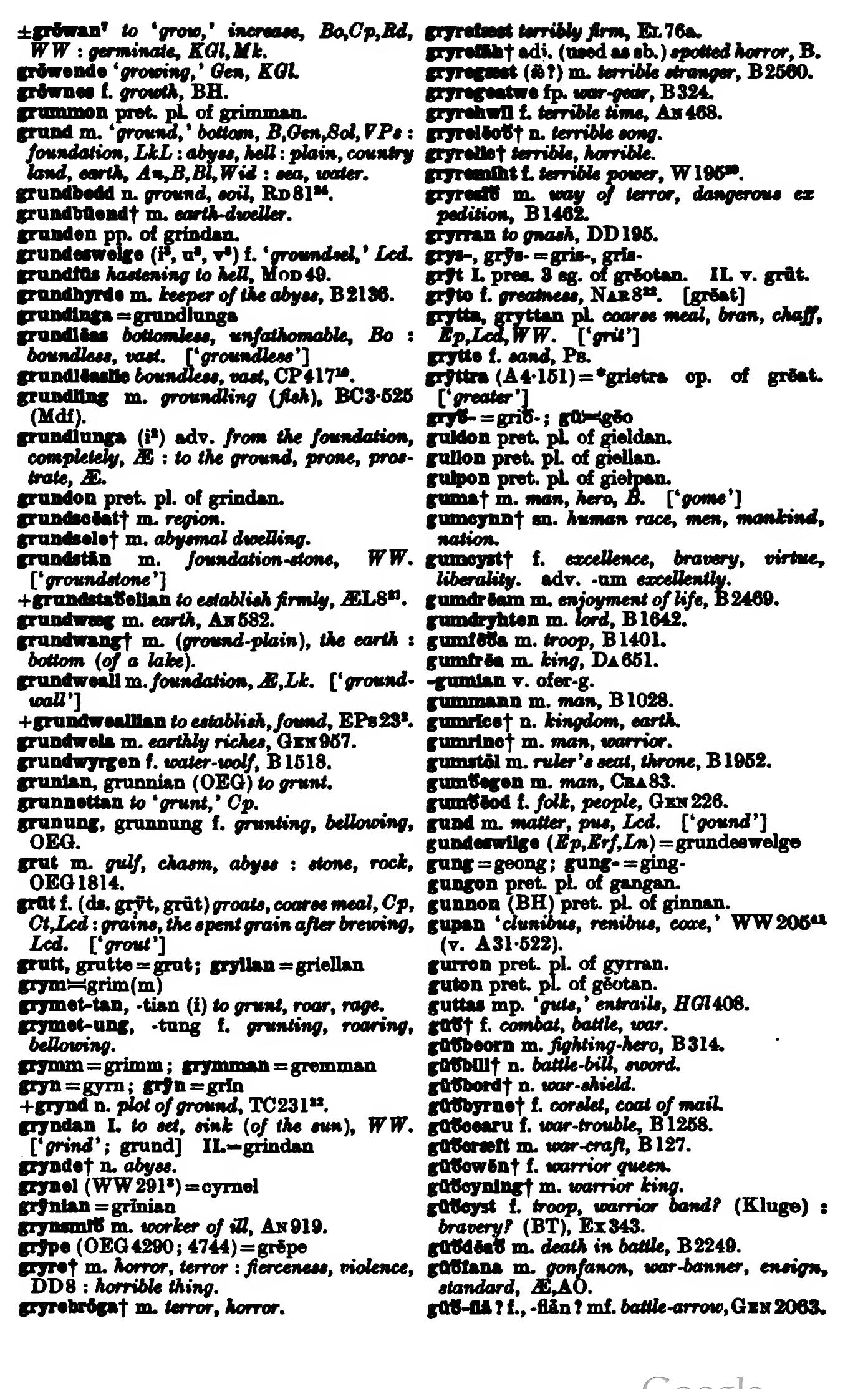 Figure 128 - Anglo Saxon Old English Dictionary.