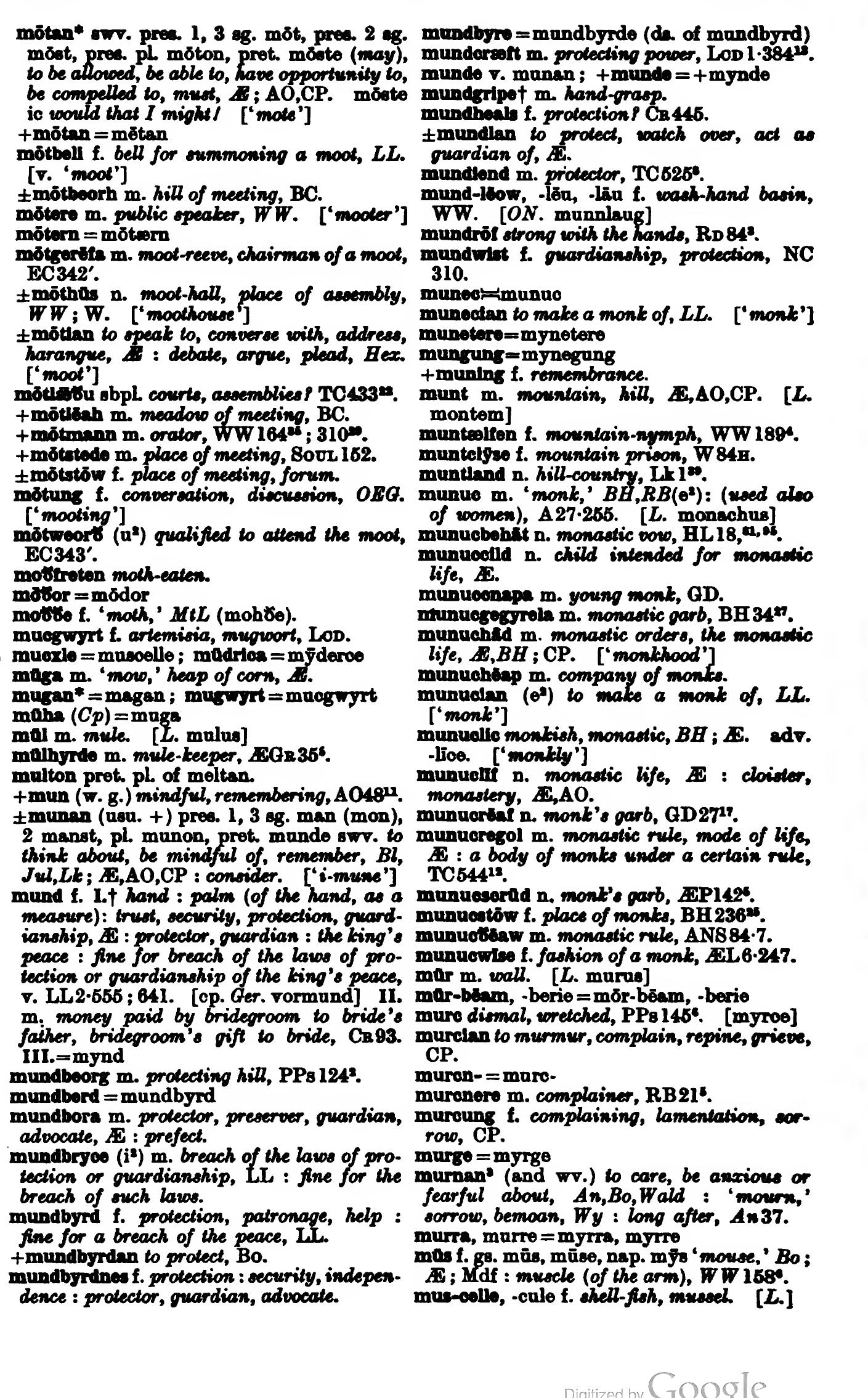 Figure 183 - Anglo Saxon Old English Dictionary.