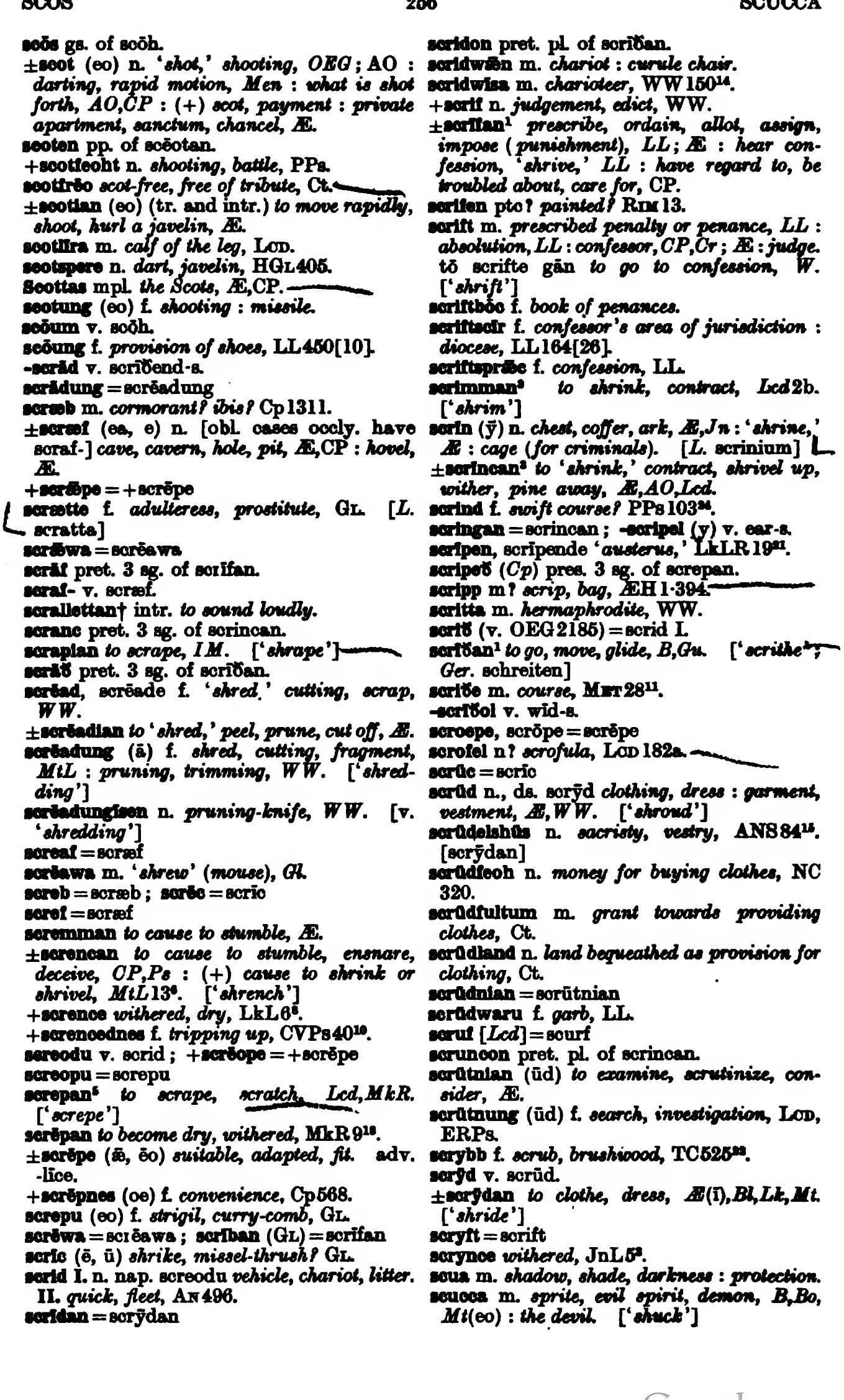 Figure 218 - Anglo Saxon Old English Dictionary.