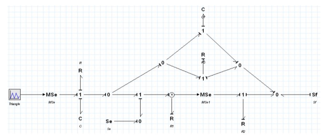 The equivalent bond graph model of differentiator is