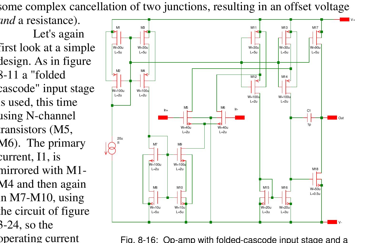Cmos op-amps at balance (in+ = in-) the input pair diverts