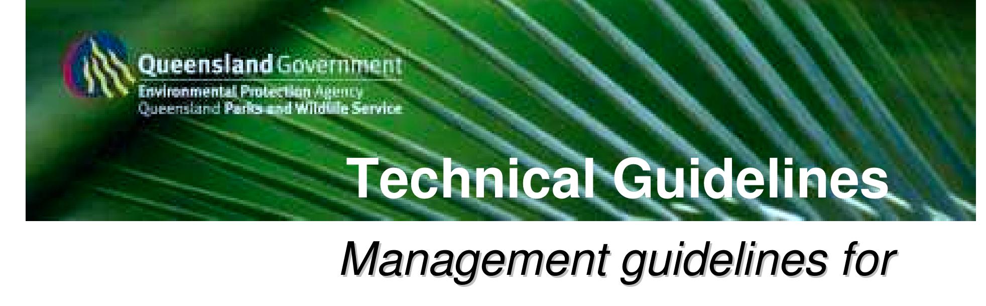 Figure 1 - Management Guidelines for Goldend-shouldered