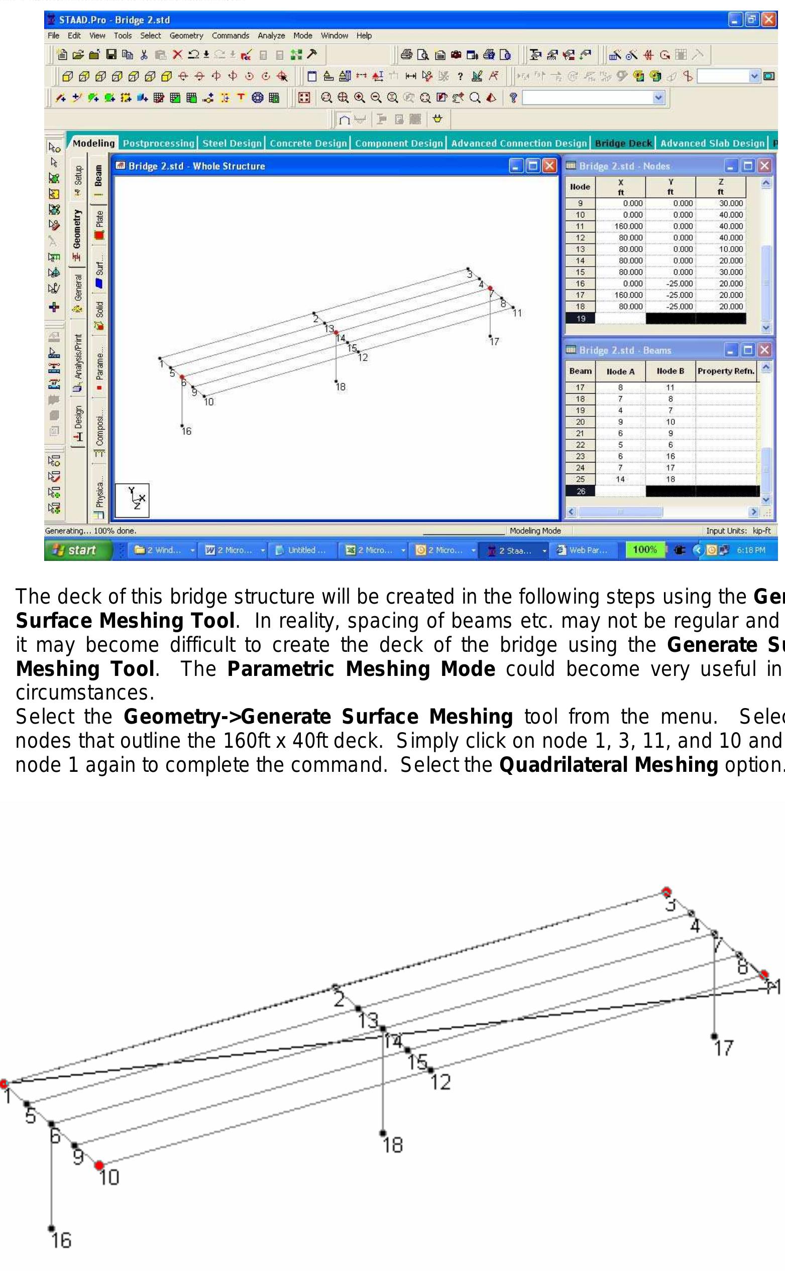 Figure 12 - Bridge Design using STAAD