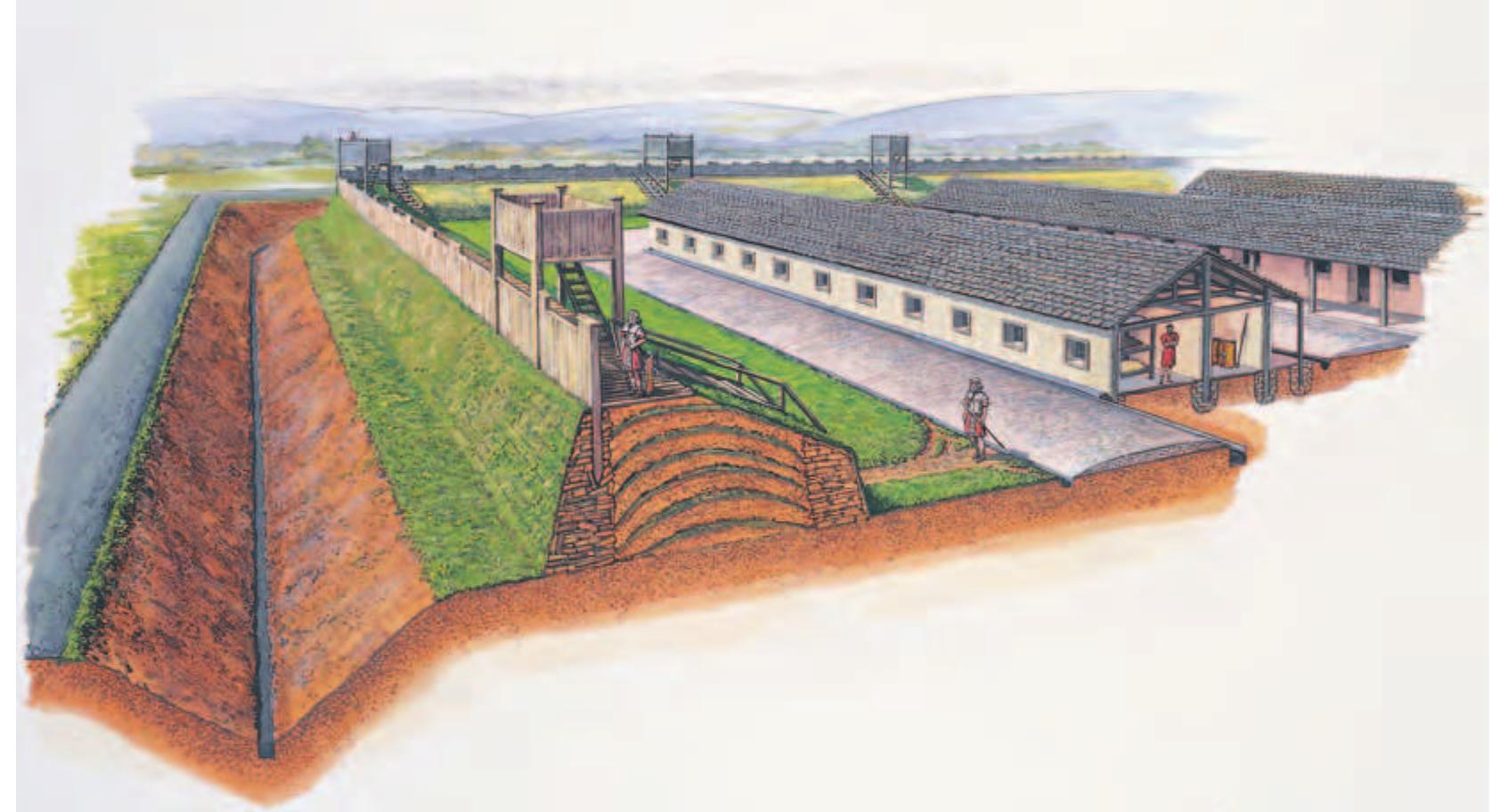 A. reconstruction drawings of the phase i earth and turf