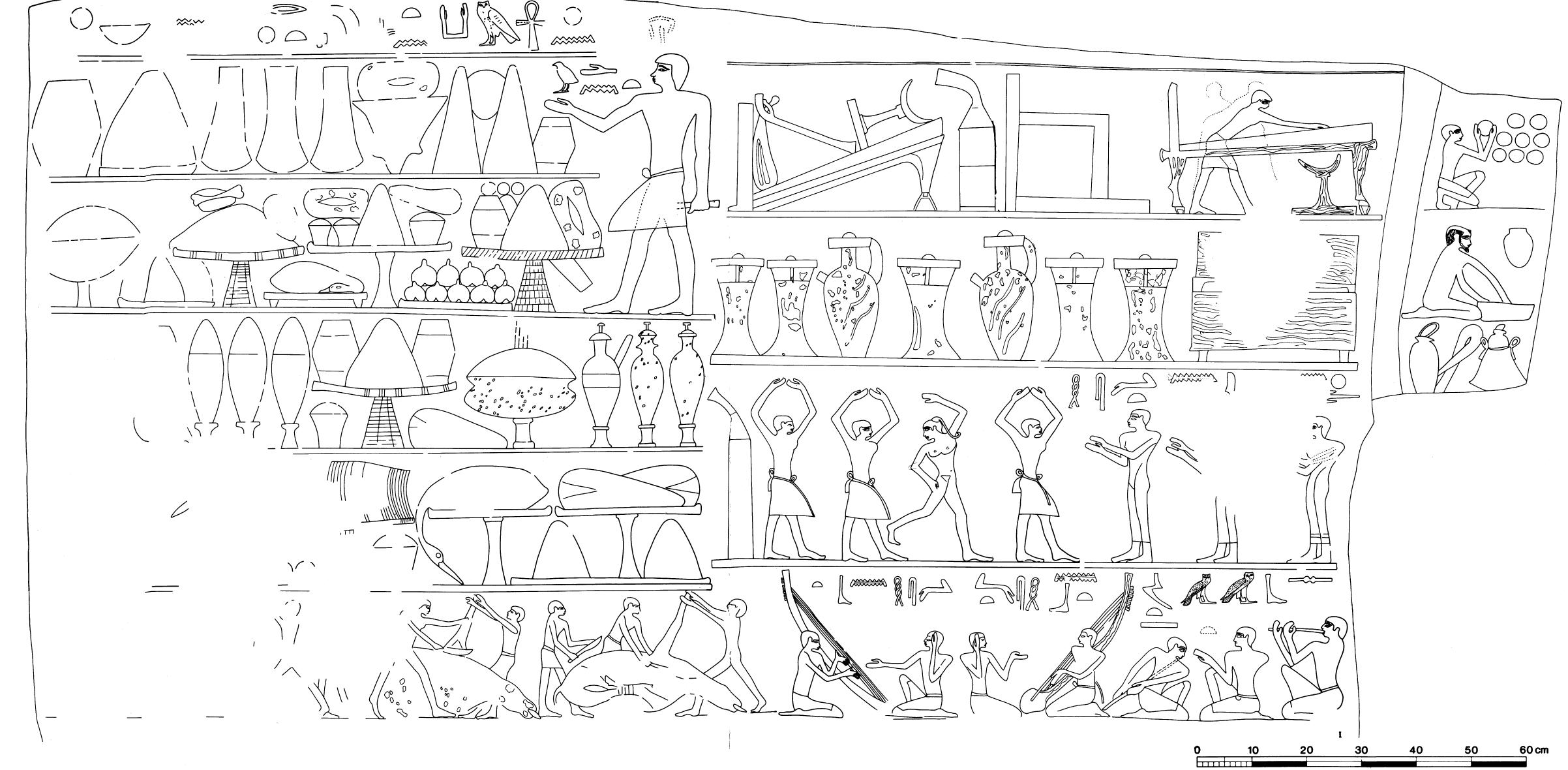 2. tomb of kaiemankh, burial chamber, south wall (drawing: