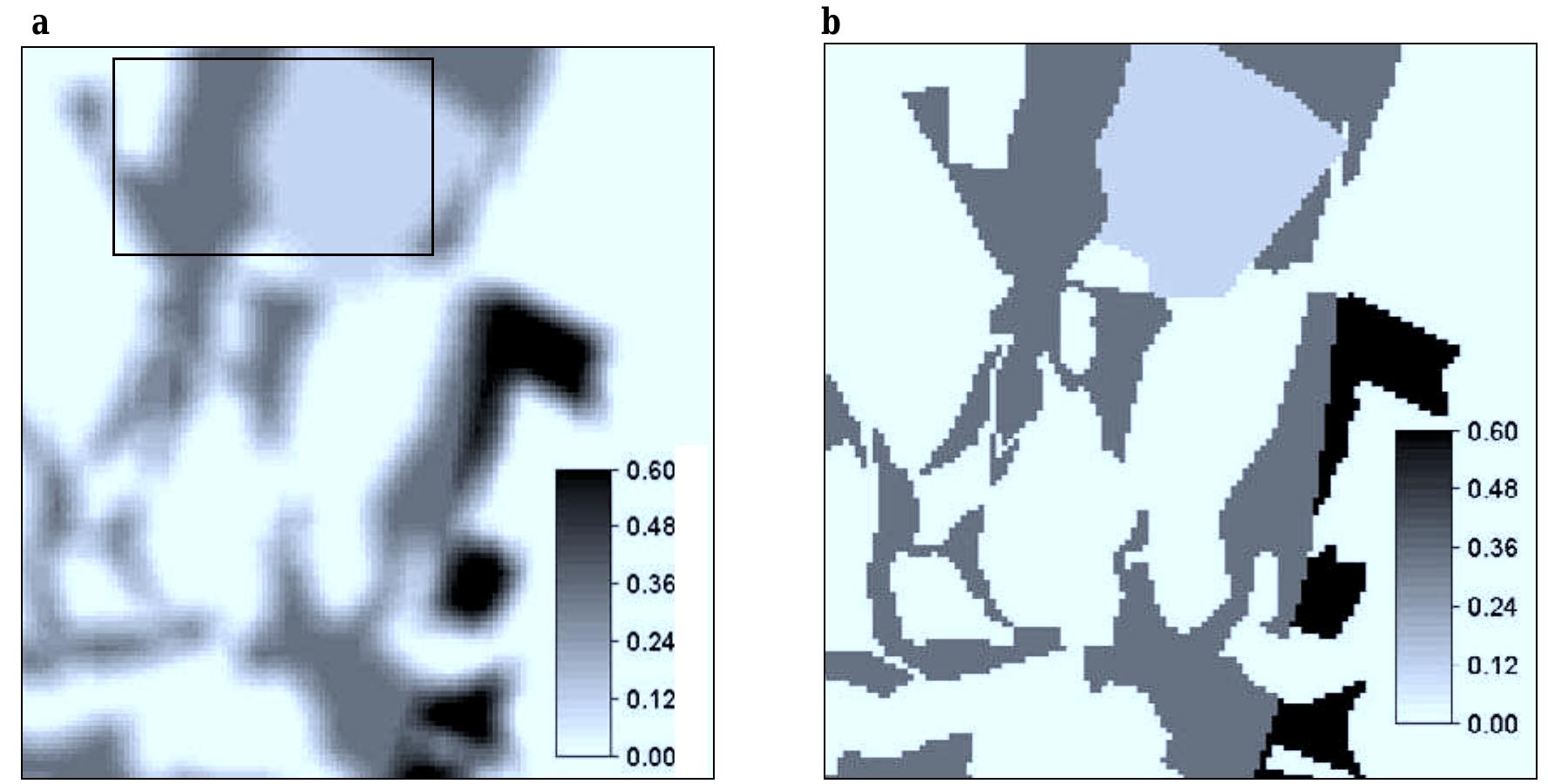 9 a sub-window of the fuzzy-boundary ecosystem map (a)