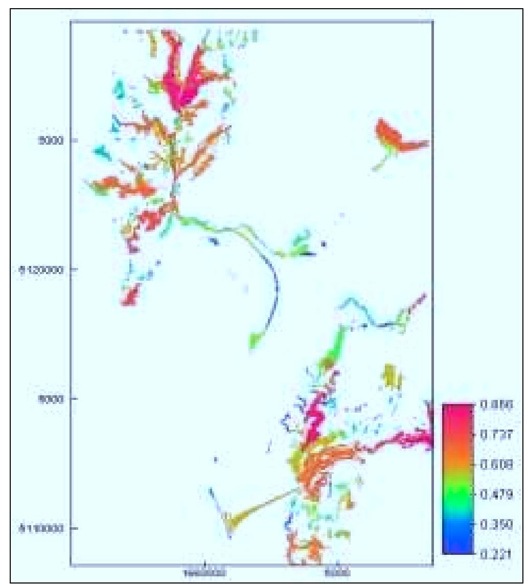 10 ecosystem-viability map of alternative 0. the legend