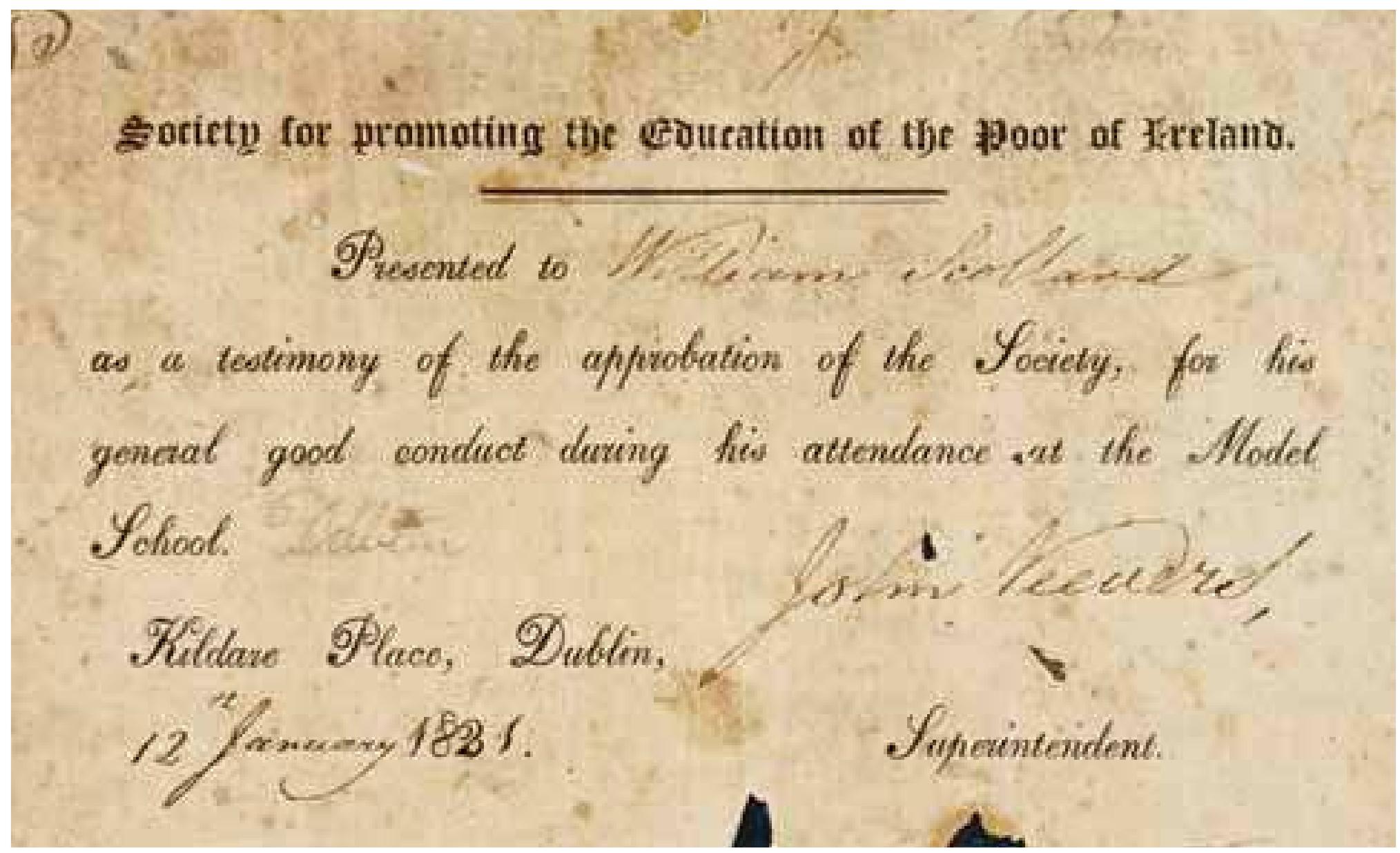 Plate 0.1—graduation certificate of william scollard, from
