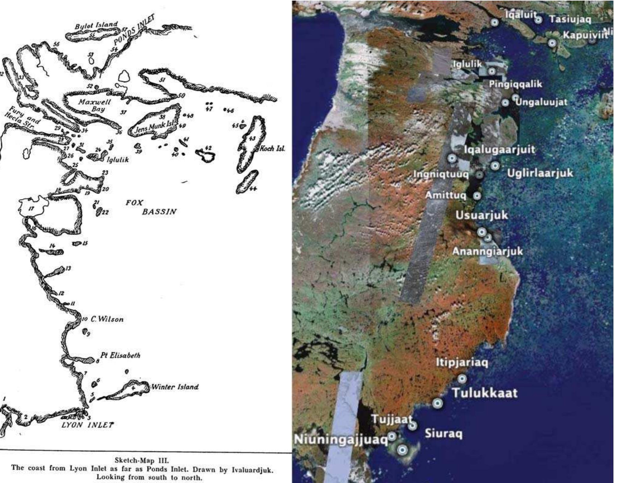 Inuit place names on rasmussen’s map figure 9 shows a map