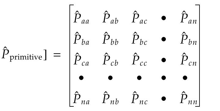 The dots (¢) in equation 5.11 are partitioning the matrix