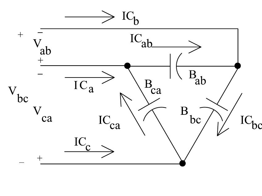 Delta-connected capacitor bank. wye-connected capacitor