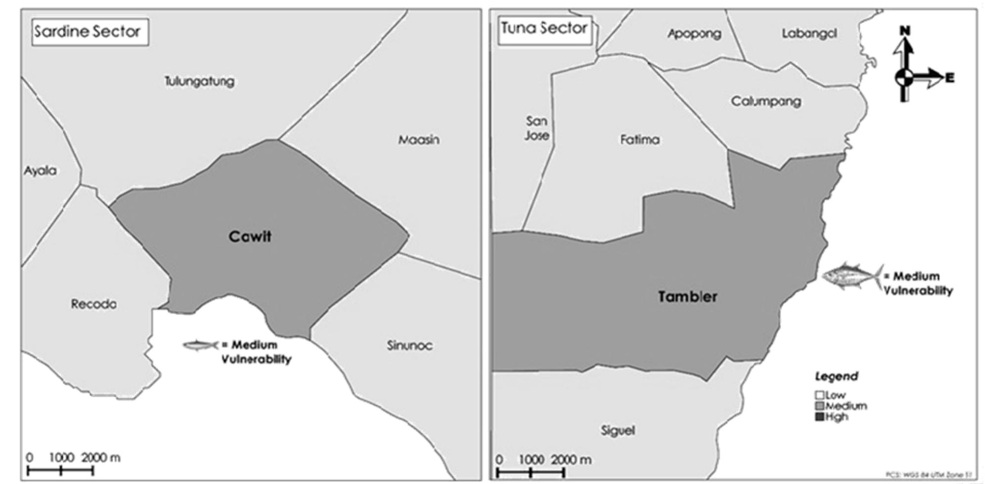 Vulnerability map of sardine and tuna sectors of barangay
