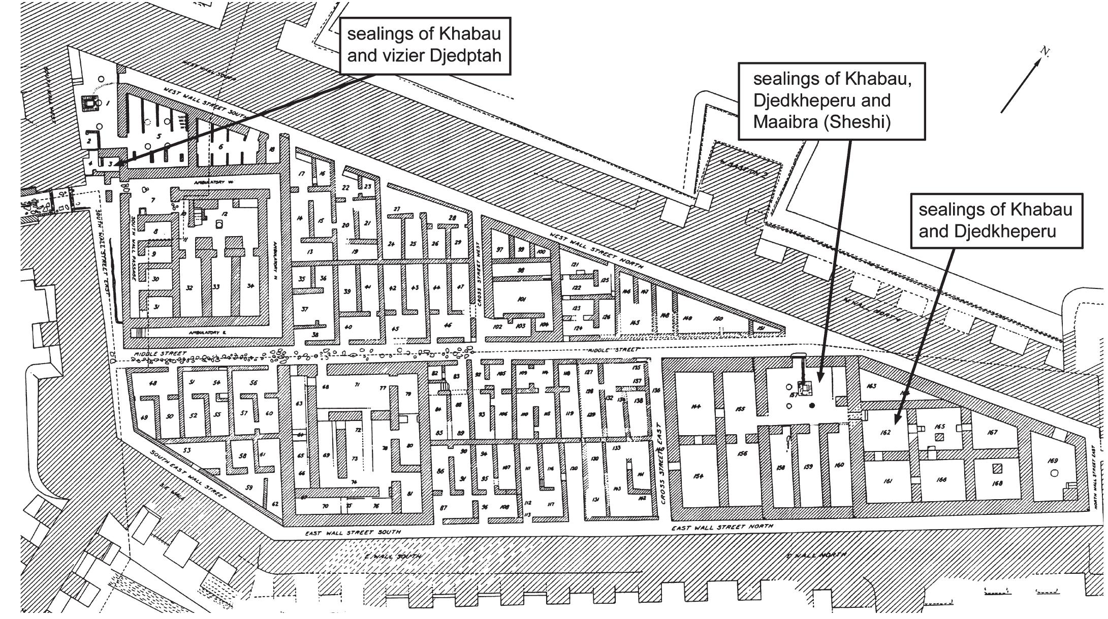 Distribution of royal-name sealings at the uronarti fort.
