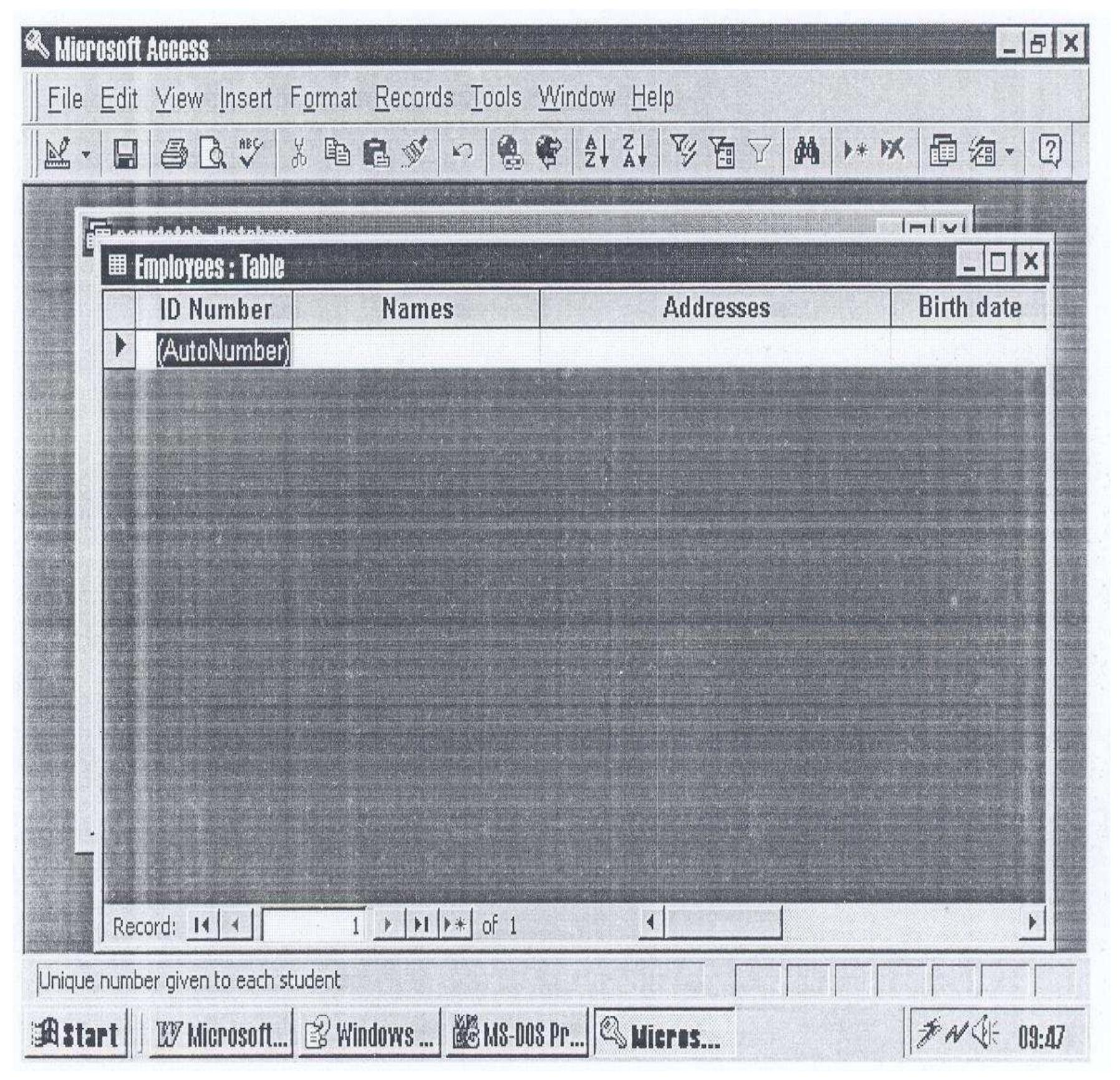 Notes: figure 15.9 data sheet view window for updating data