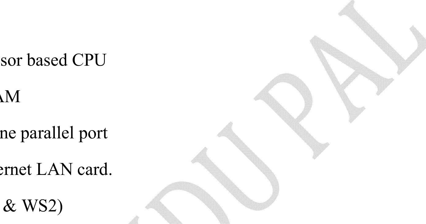 Data to the supervisory computer via high bandwidth lan bus.