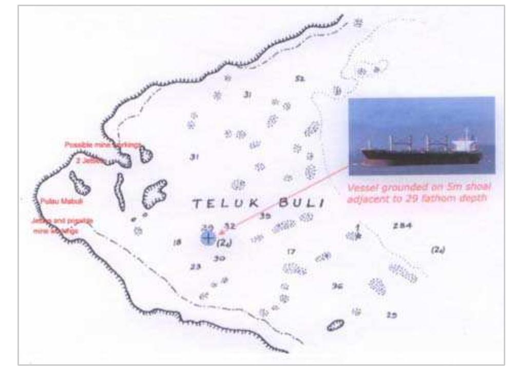 Sketch map derived from chart ba 2788 showing position of