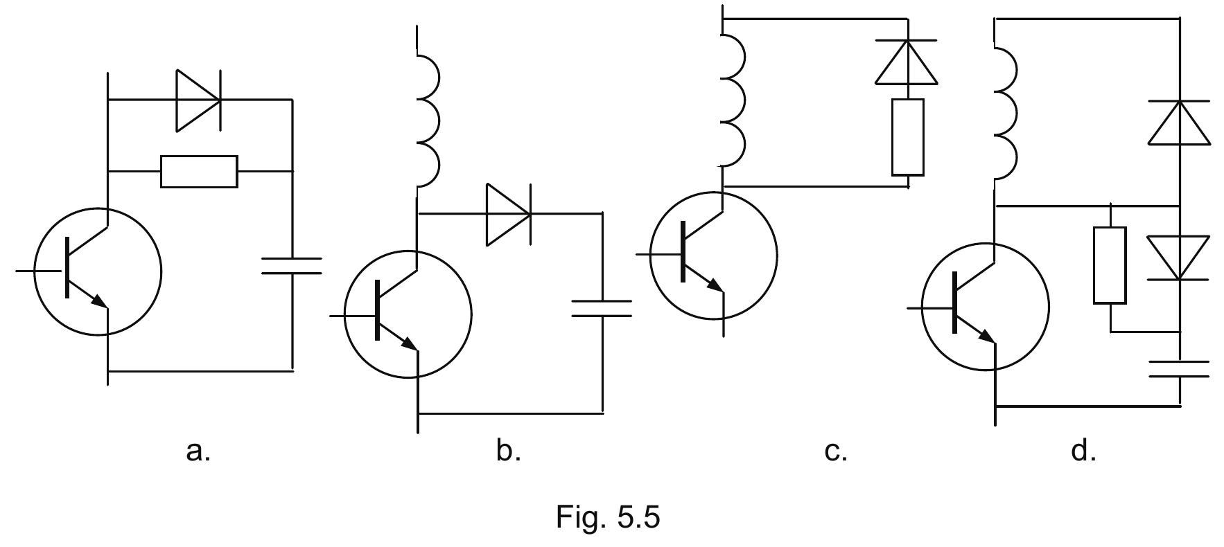 The polarized snubber, shown in fig. 5.5, d is used with