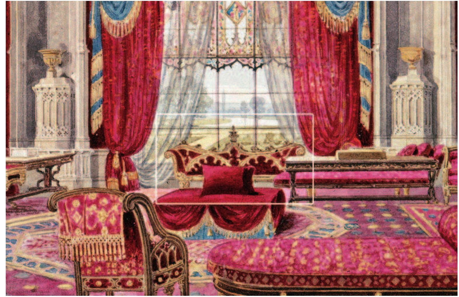 J. c. buckler, detail of the drawing room at eaton hall in