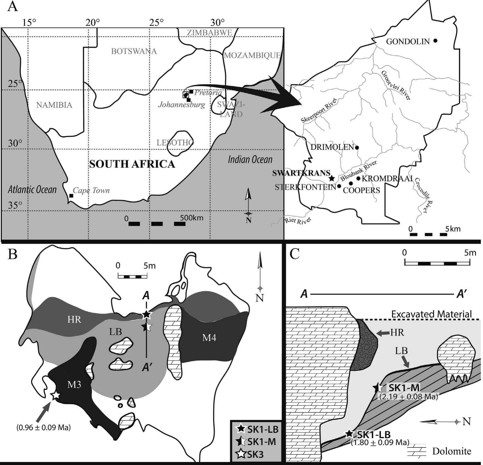 (a) political map of southern africa (left), with the
