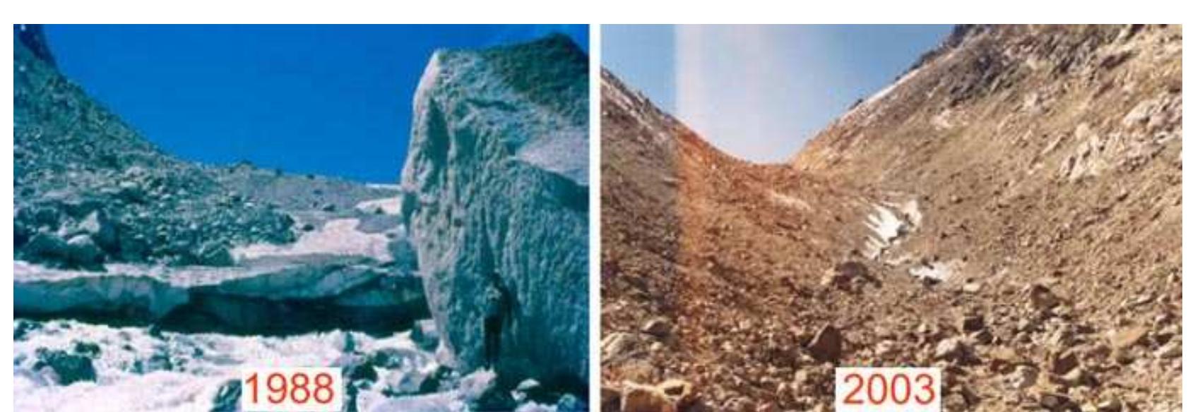 Field photograph of terminus region of chhota shigri