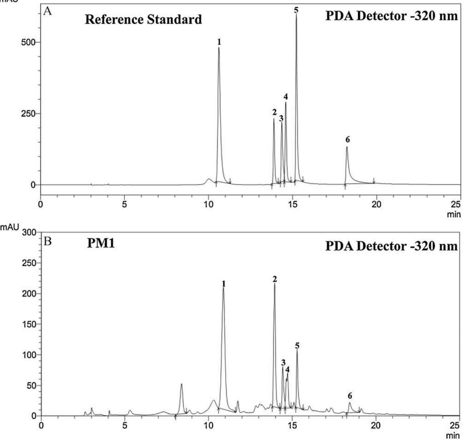 Hplc chromatogram of flavonoid rich fraction of pilea