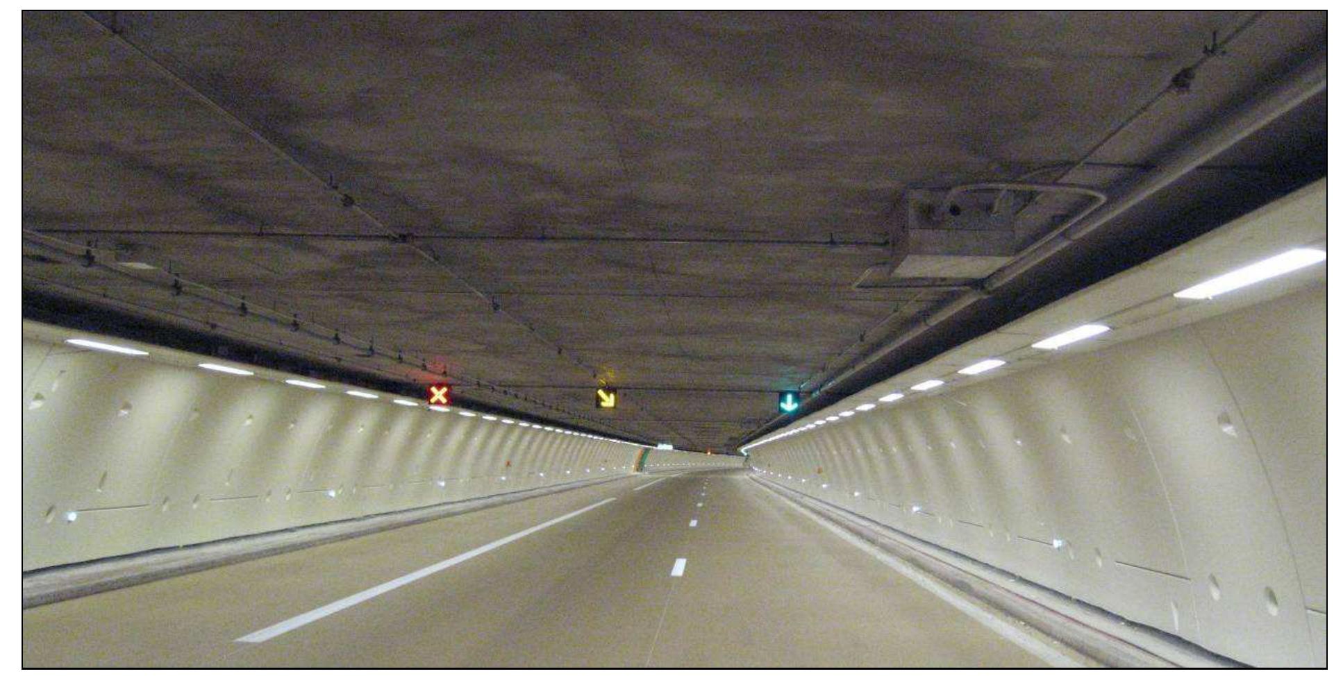 The tunnel is equipped with a modern ventilation system