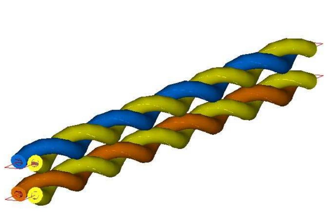 Screen shot of the modeled cable using a 3d tlm solver. this