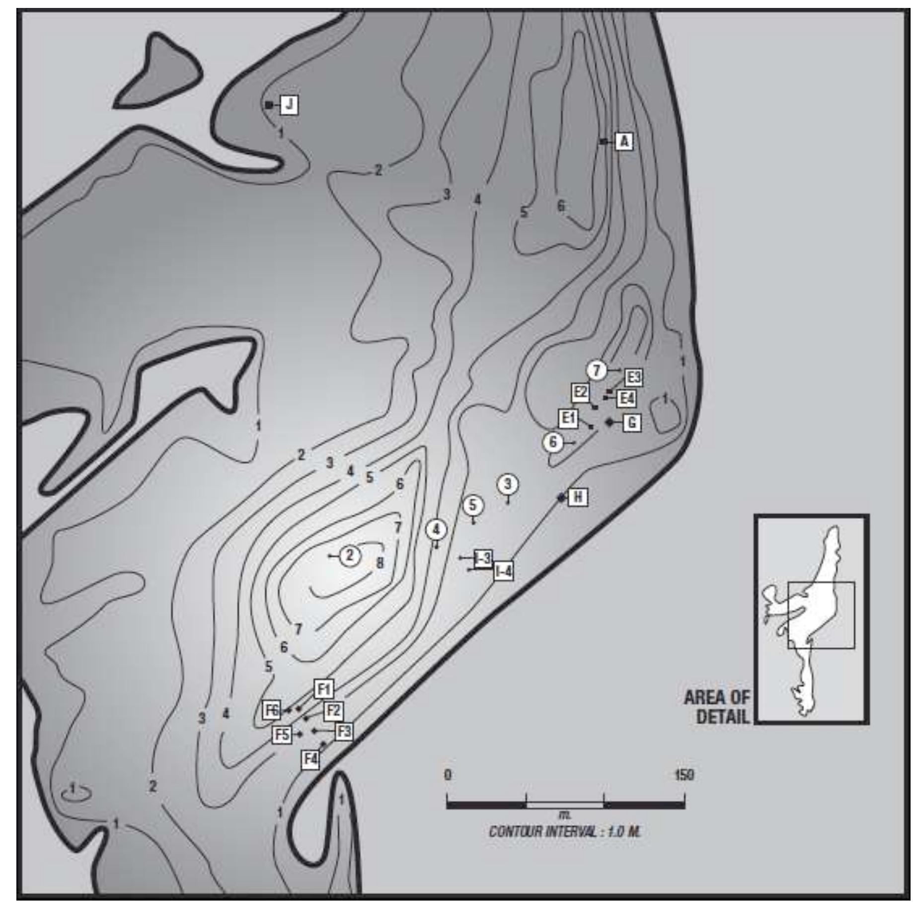 Detailed map of excavation operations and units at useppa