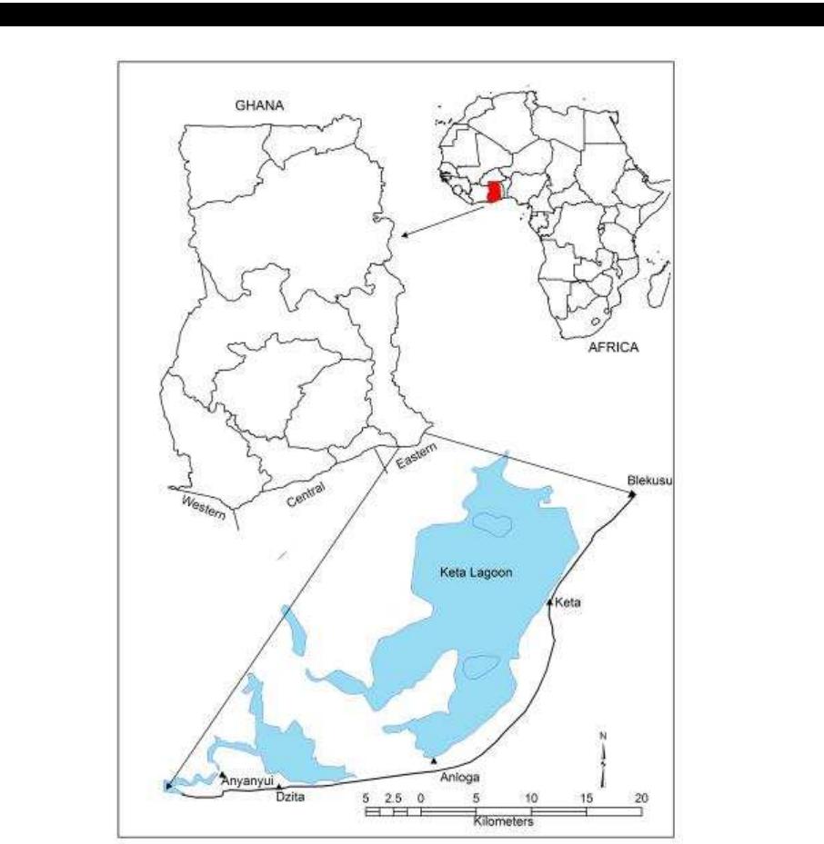 Location of the study area (after ly, 1980; ghana survey