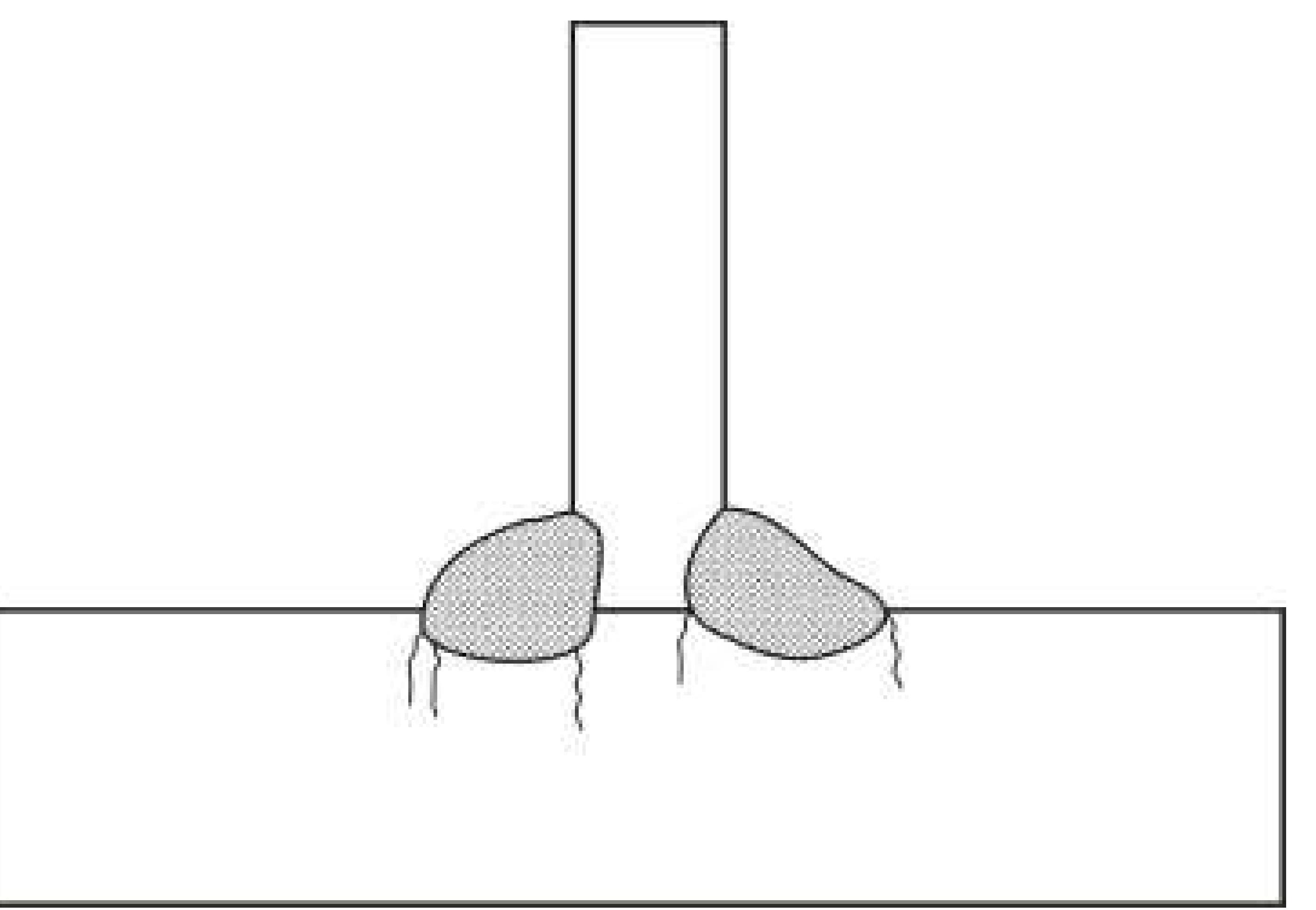 -40 — schematic of sohic damage at a fillet weld that is