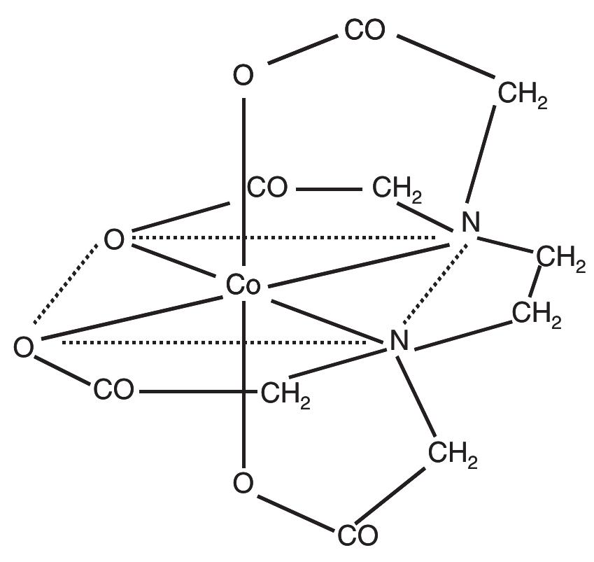 5. a six co-ordinated co-edta complex ion. edta is