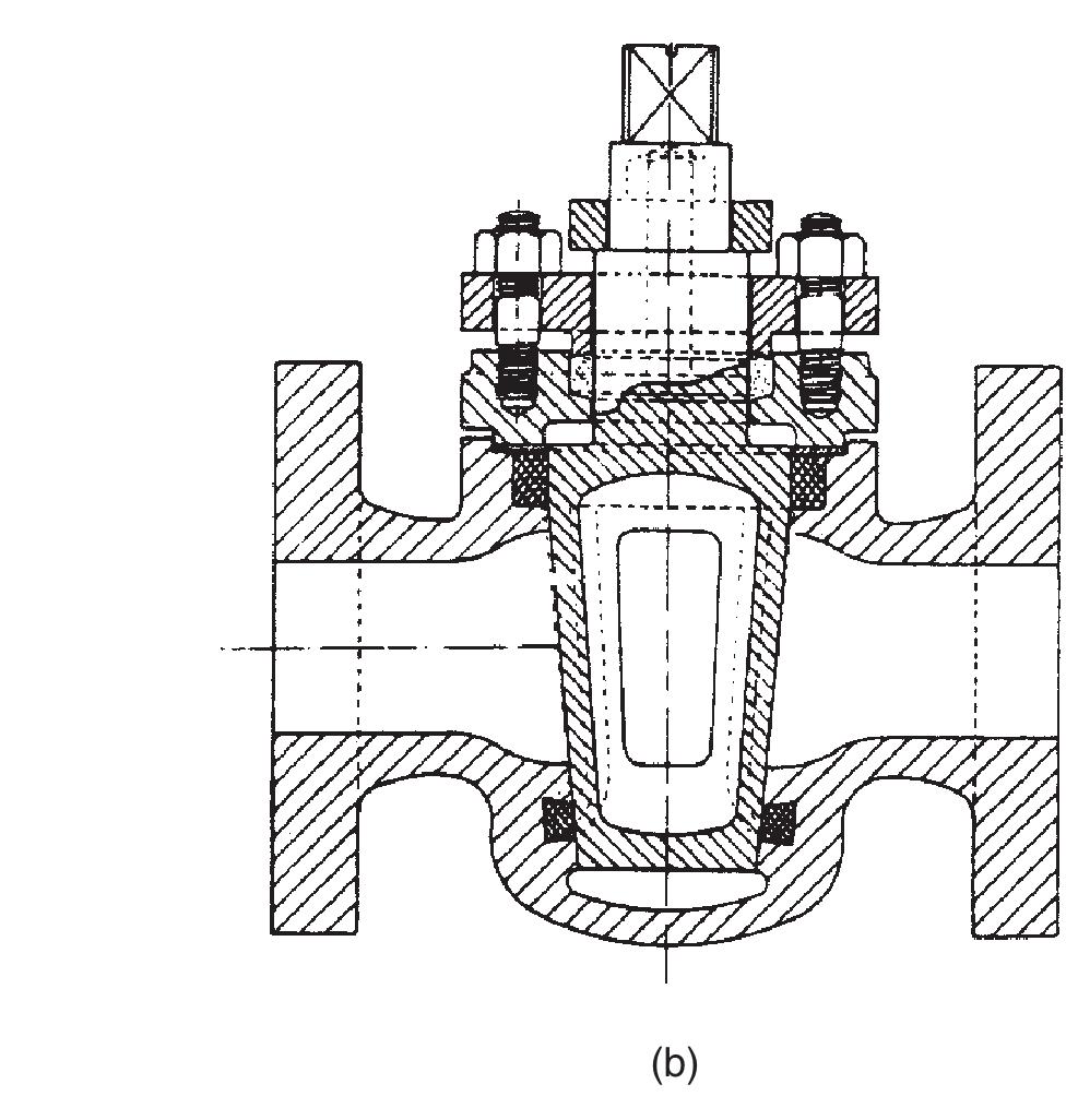 5. (a) gate valve (slide valve) (b) plug valve