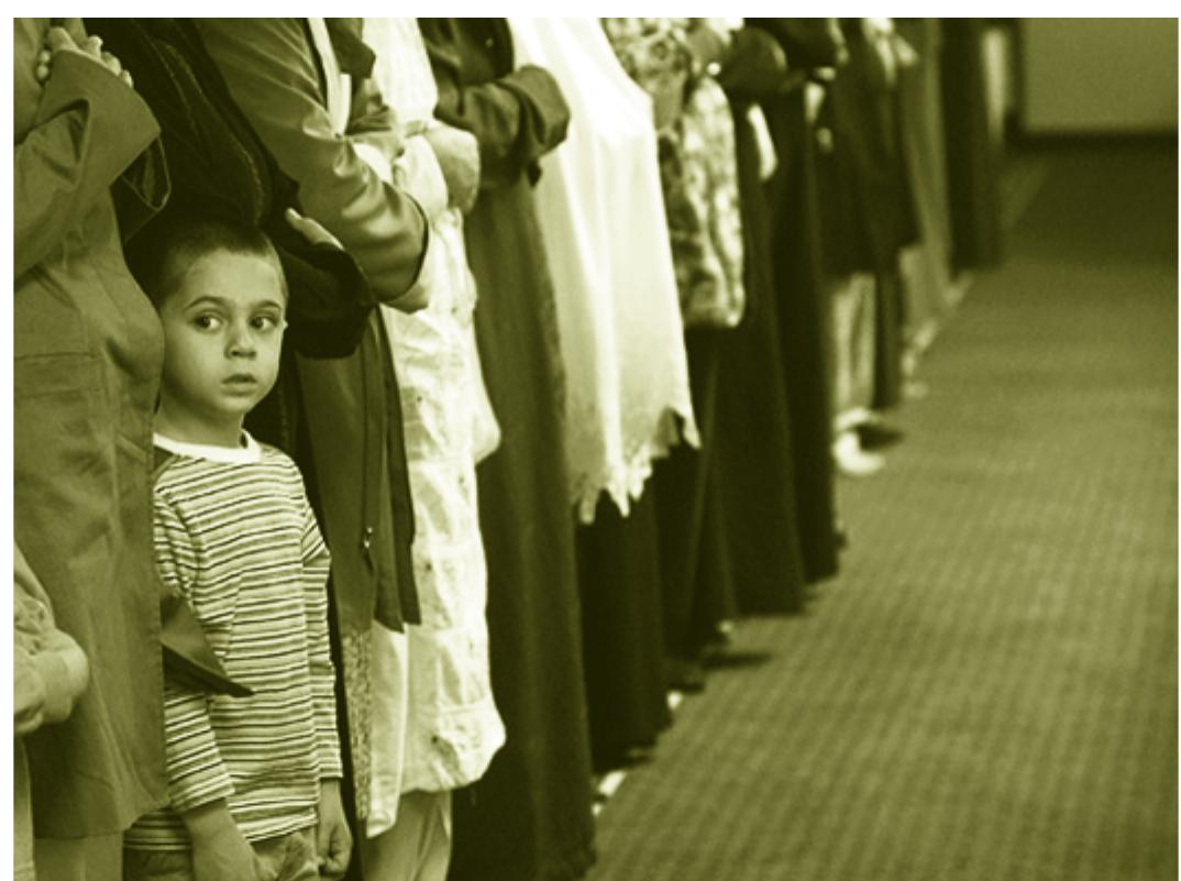 Women praying in the women’s section of the mosque at the
