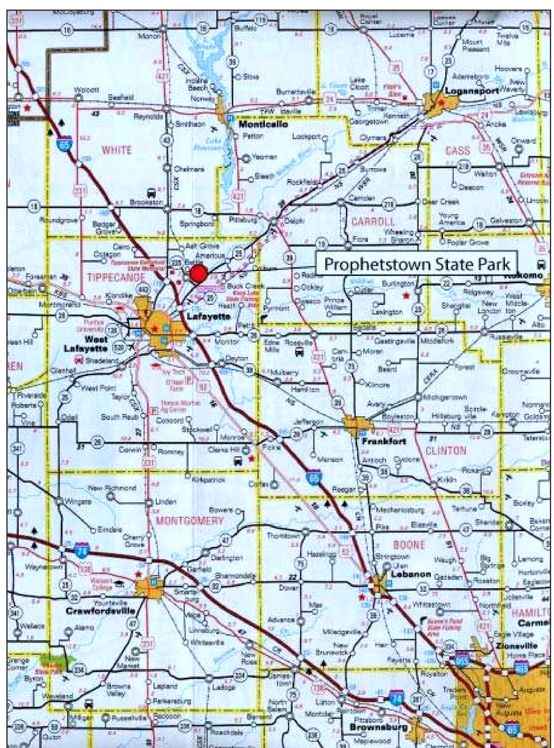 1. location of prophetstown state park as shown on the 2004