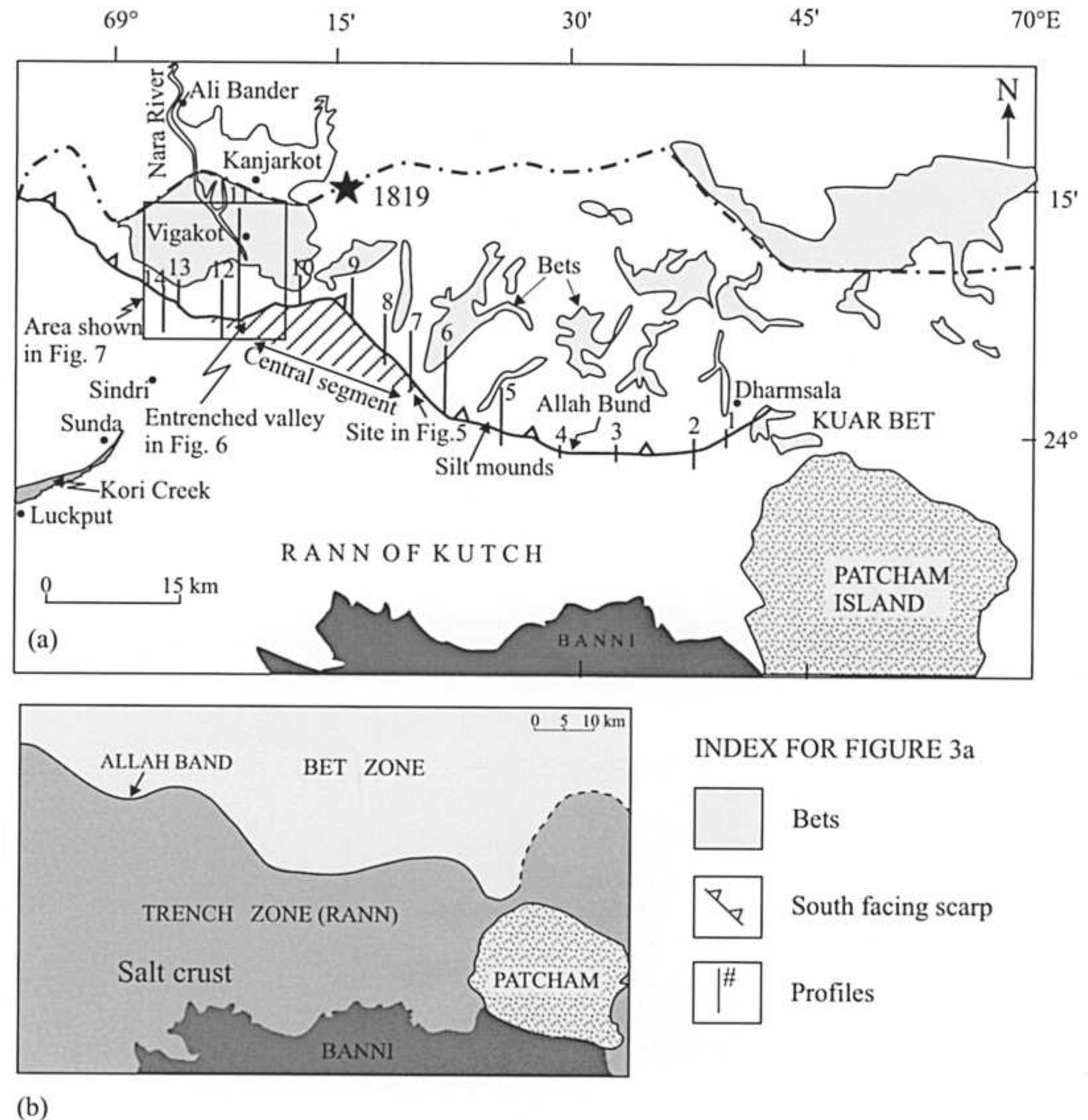 (a) map of the allah bund and the bets (raised grasslands).