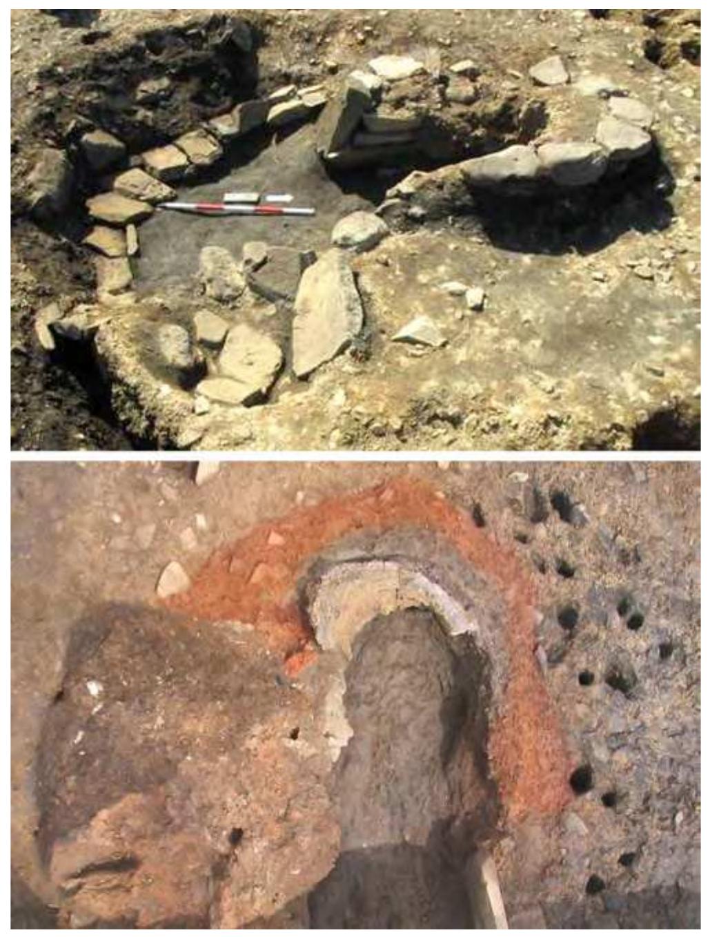 Medieval furnace f03 from llwyn du, with stone casing and