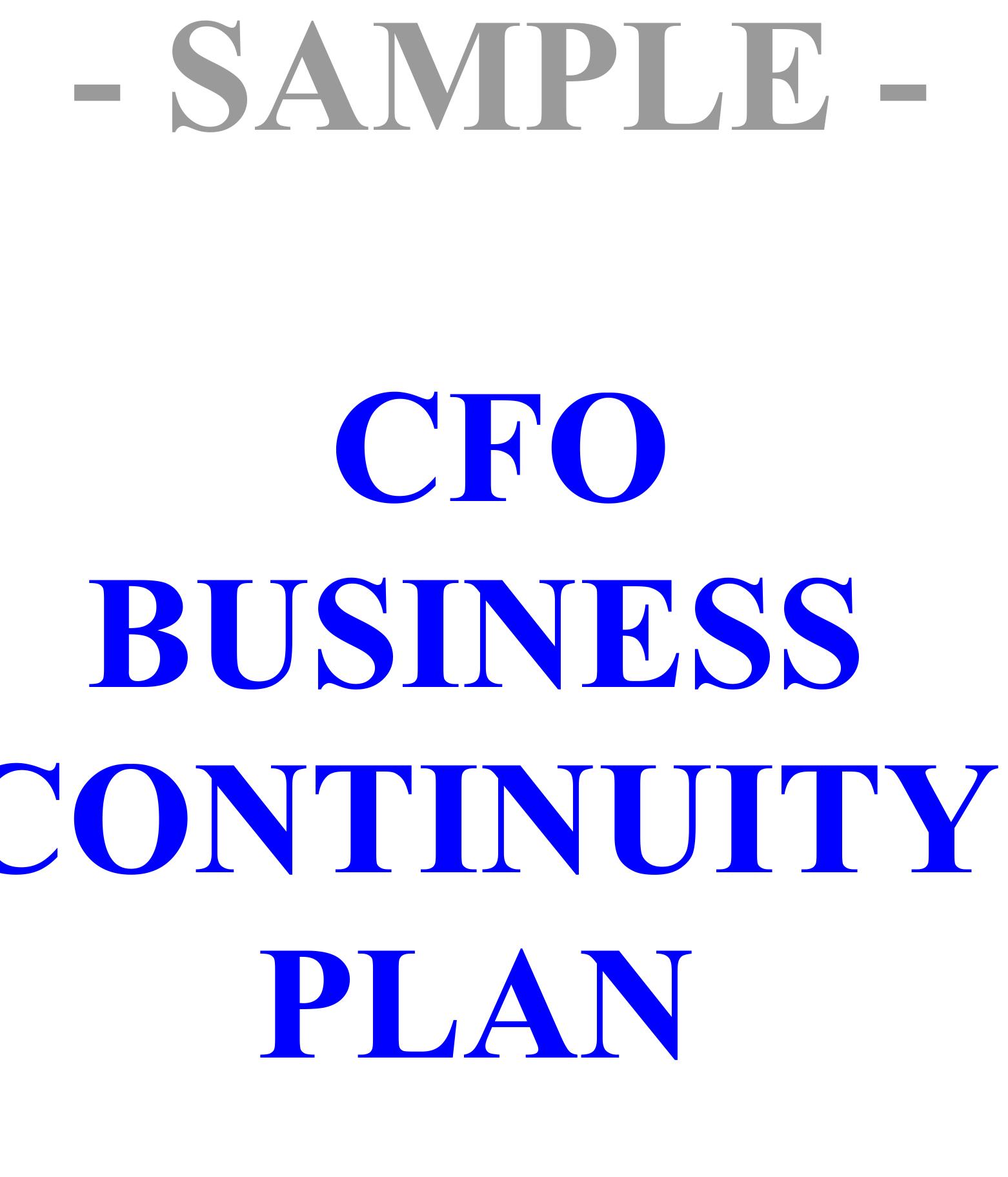 Figure 1 - SAMPLE - CFO BUSINESS CONTINUITY PLAN PAYROLL
