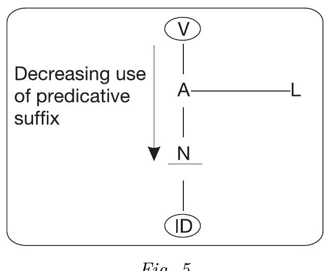 General semantic map of erzya non-verbal present tense