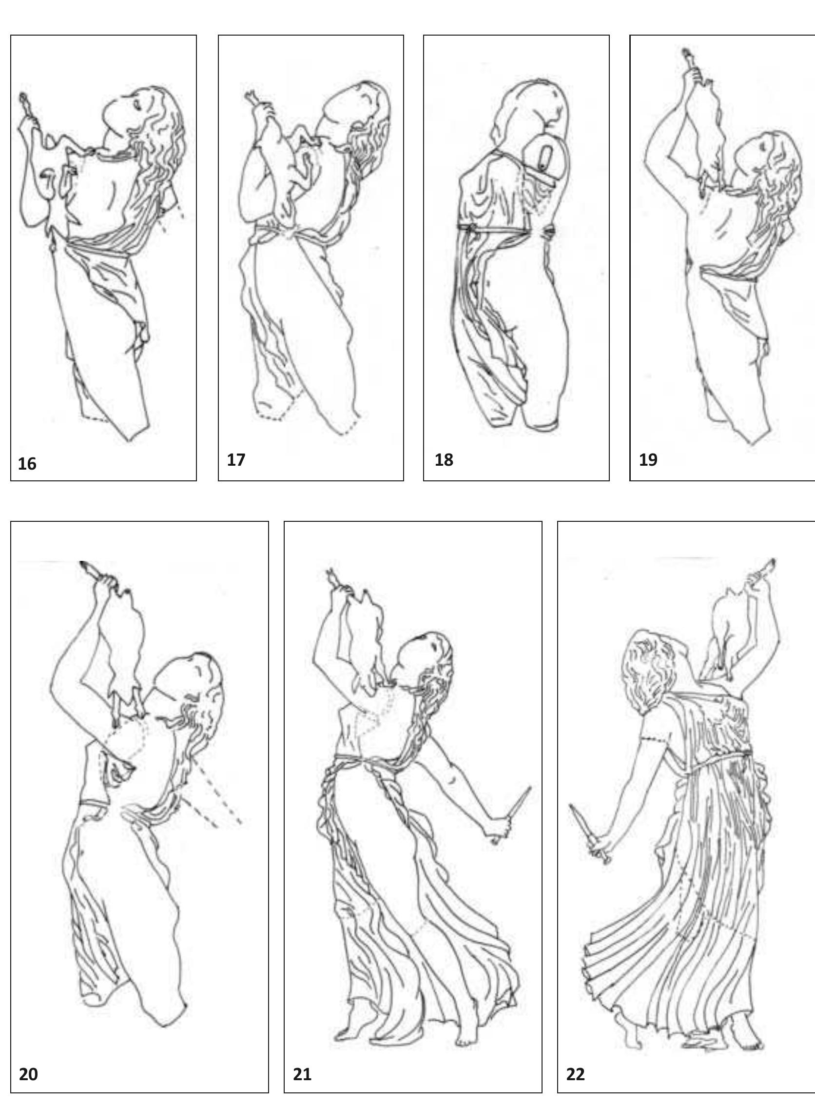 S 16-22. reconstruction drawings of the dresden maenad by