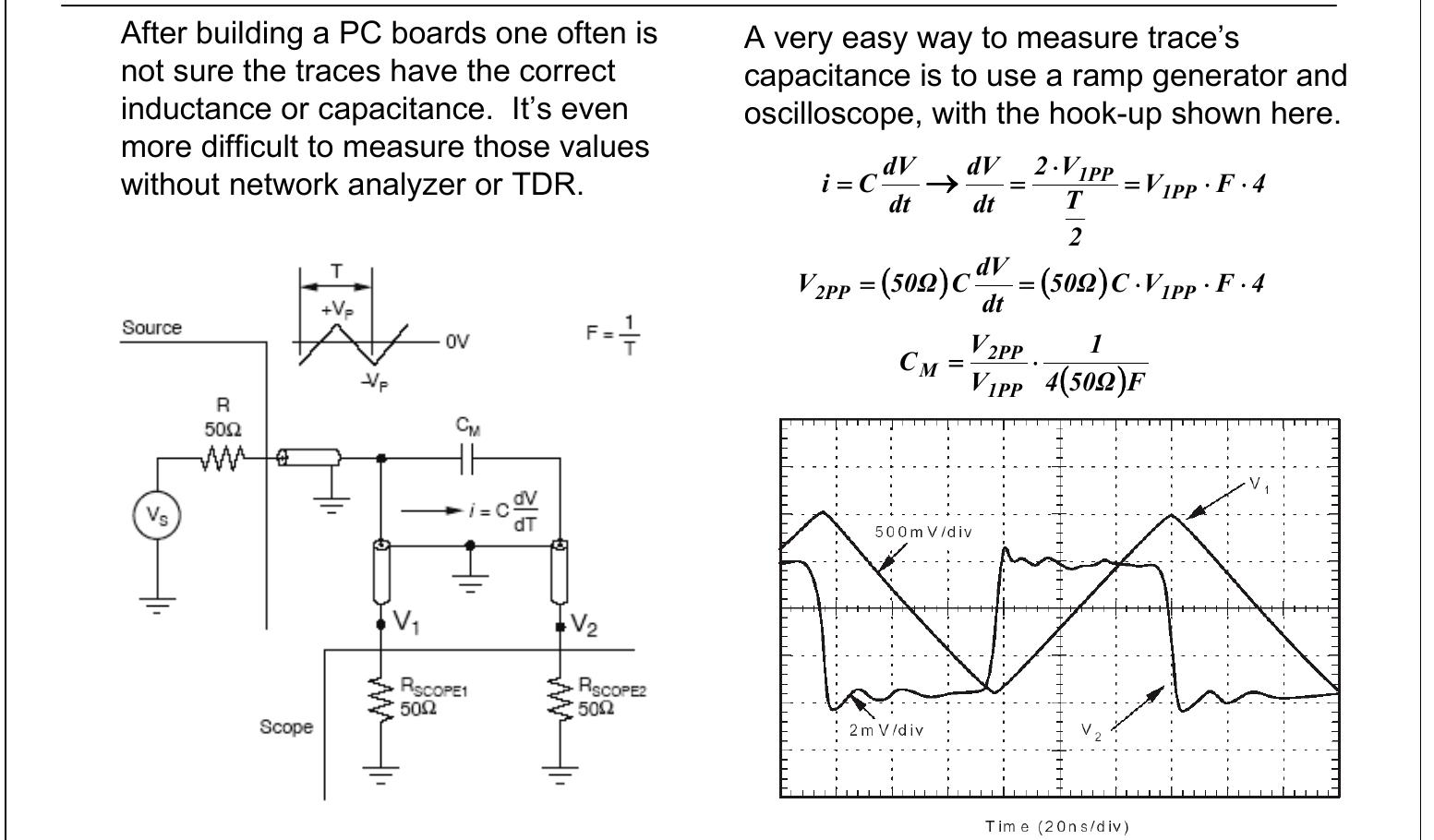 Measuring pcb parasitic capacitance see application note
