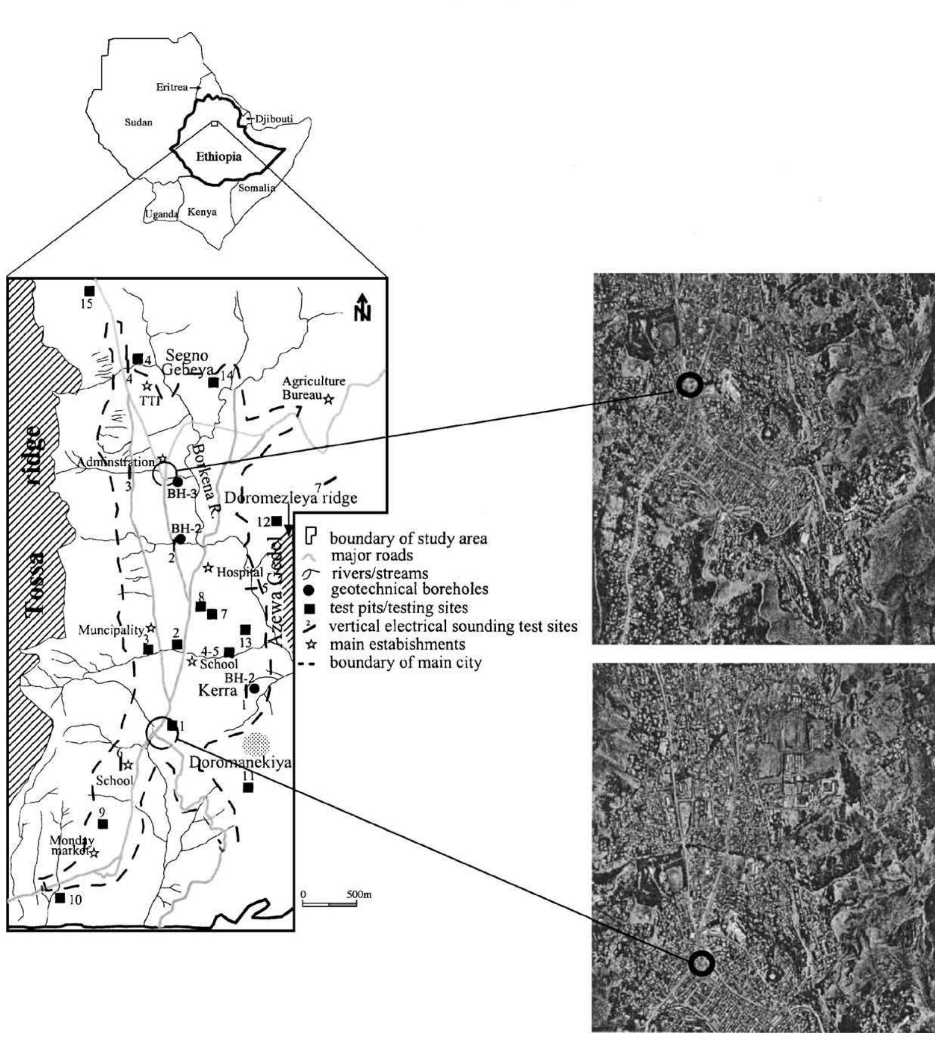 Location map for the city of dessie (including