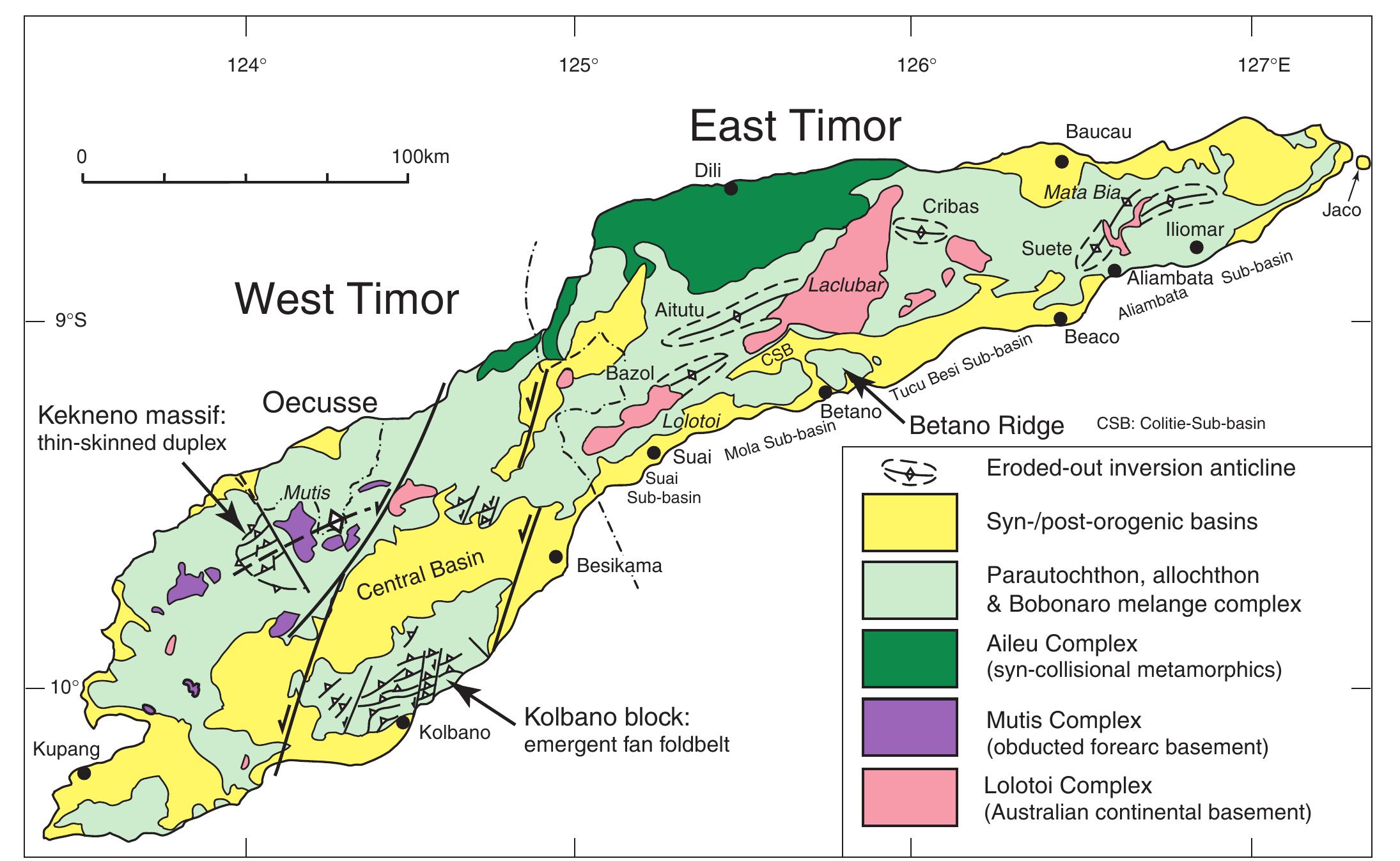 Simplified structure/location map of timor. assignment of